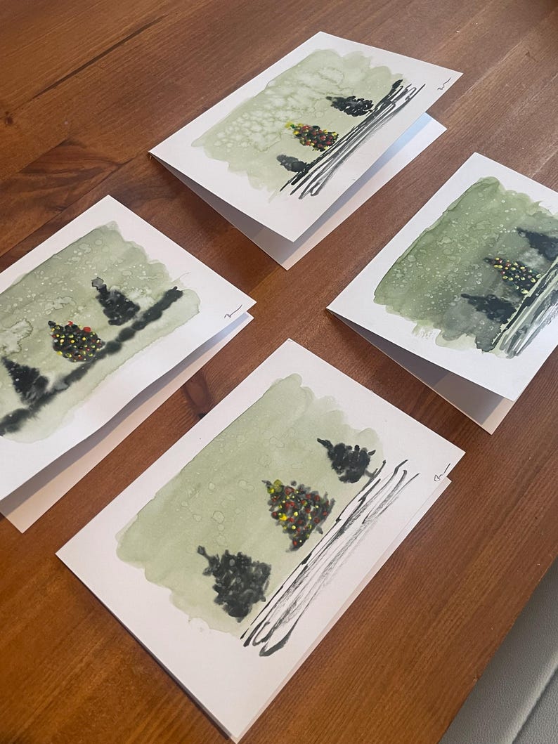 Hand Painted Original Christmas Cards, Watercolour,not a Print, Winter ...