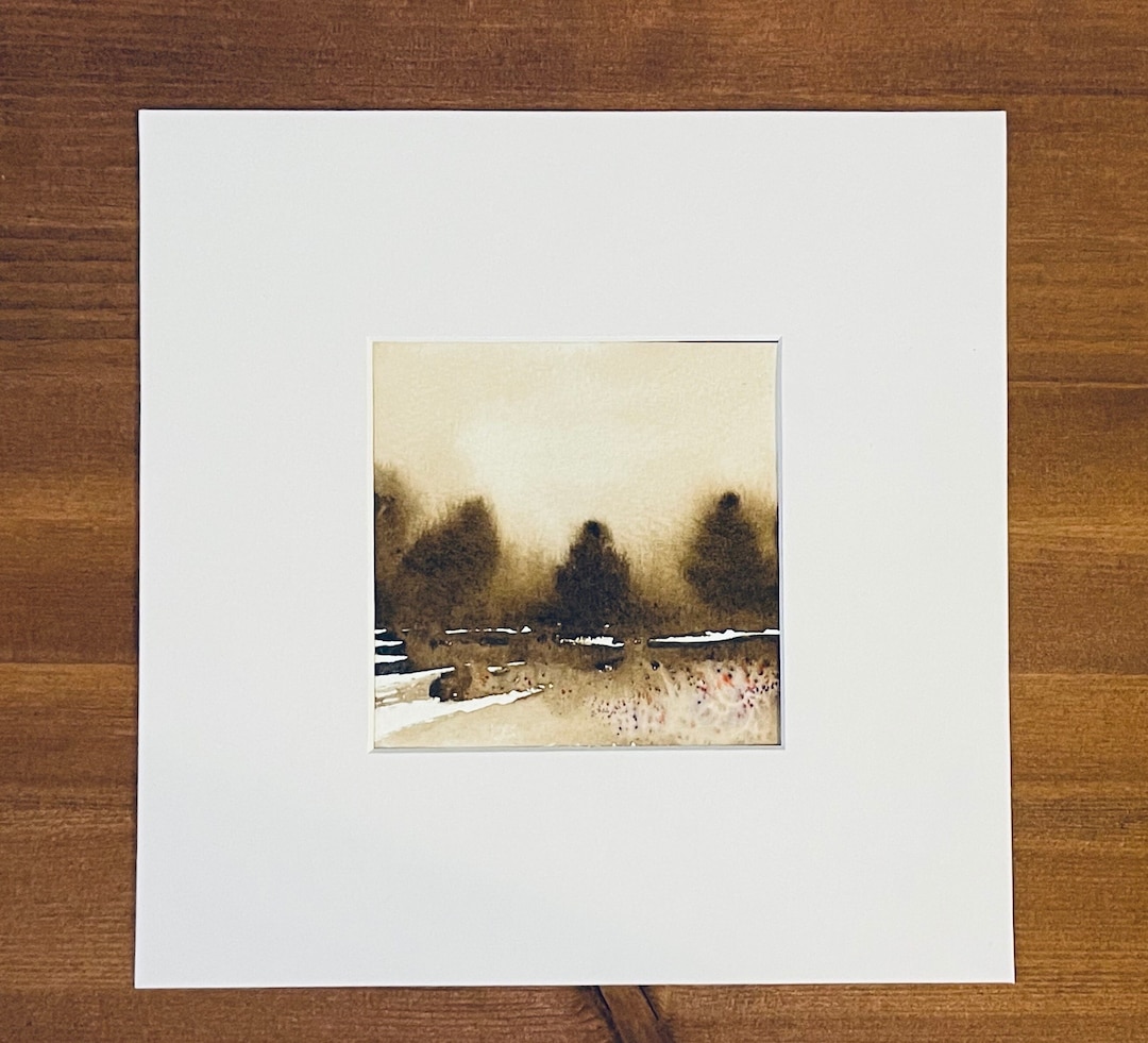 Semi Abstract Watercolour Landscape Painting, Abstract Mini Art ...