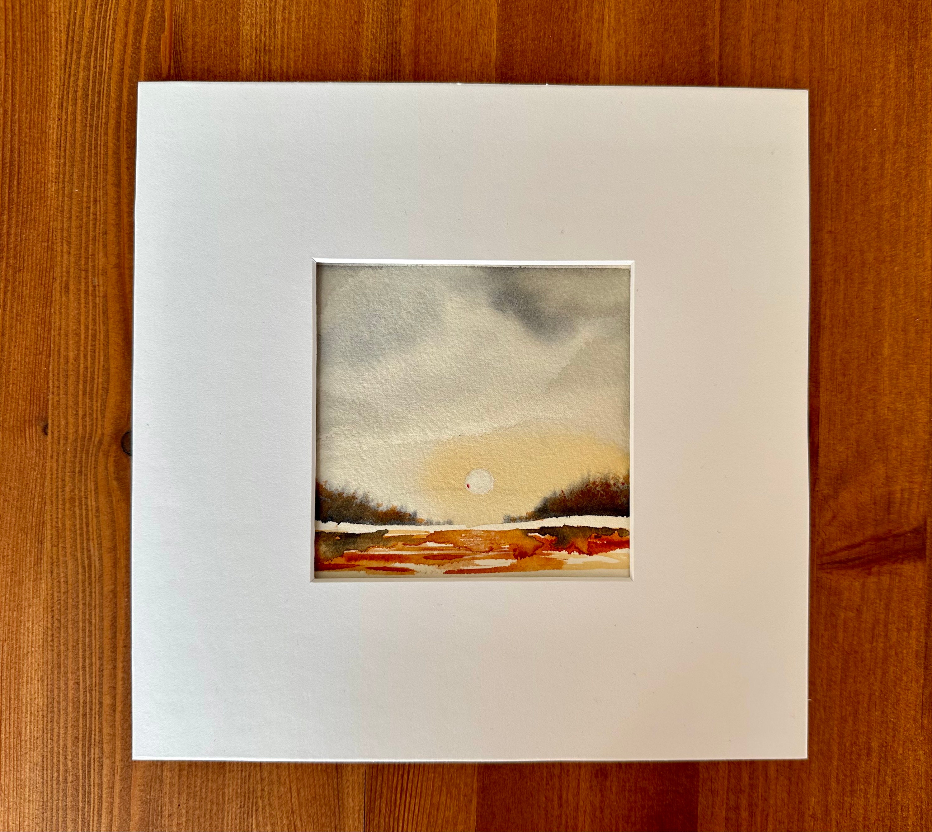 Original Watercolour Mounted Painting, Not a Print, 5 by 5 Inches Mount ...