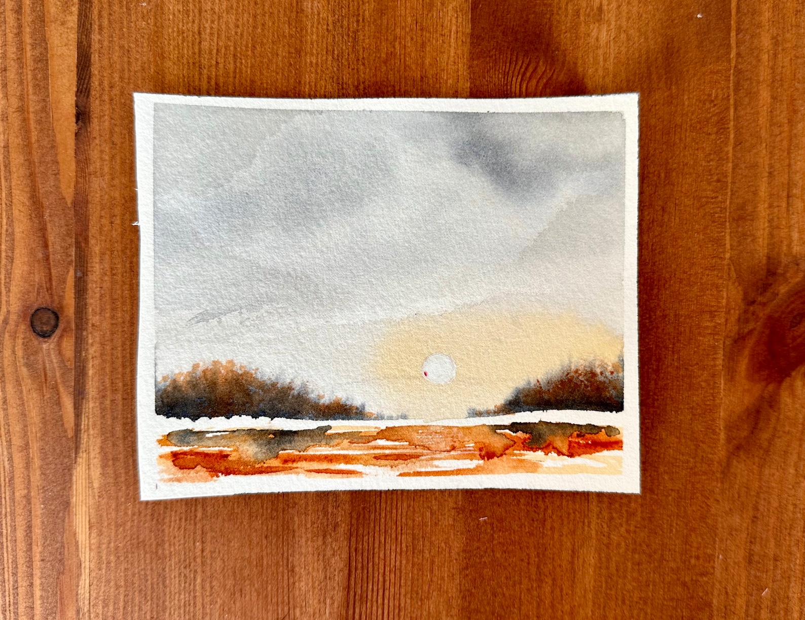 Original Watercolour Mounted Painting, Not a Print, 5 by 5 Inches Mount ...