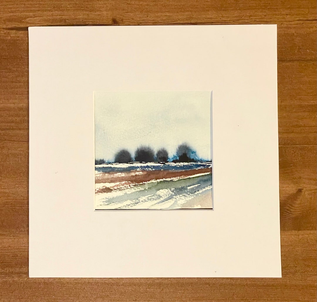 Semi Abstract Watercolour Landscape Painting, Abstract Mini Art ...