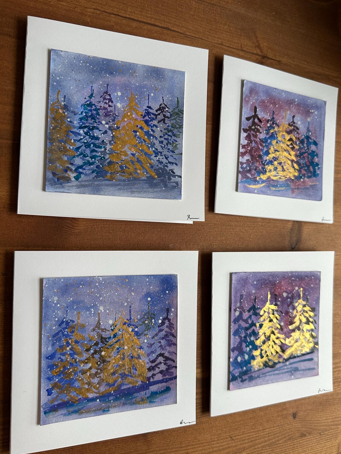 Hand Painted Original Christmas Cards, Watercolour,not a Print, Winter ...