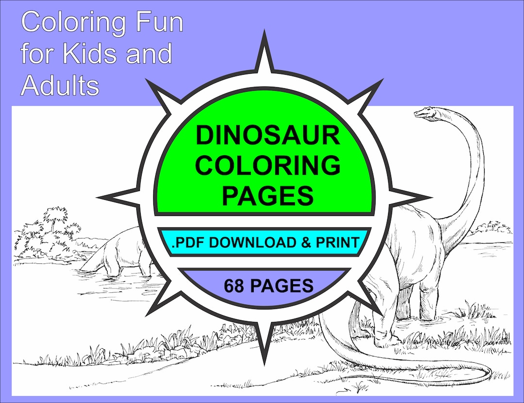 Dinosaurs / Coloring Pages / Volume 1 / Fun for Kids & Adults / PDF ...