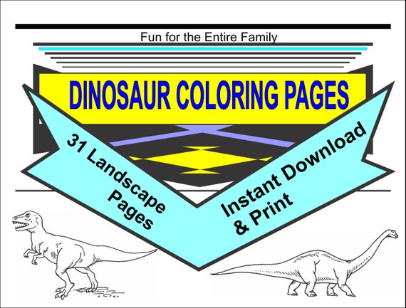 Dinosaurs / Coloring Pages / Vol. 2 / Fun for the Entire - Etsy