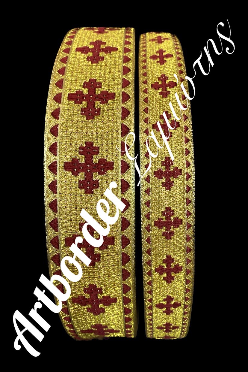 Greek Metallic Galloon , Church Liturgical Galloon , Jacquard Ribbon ...