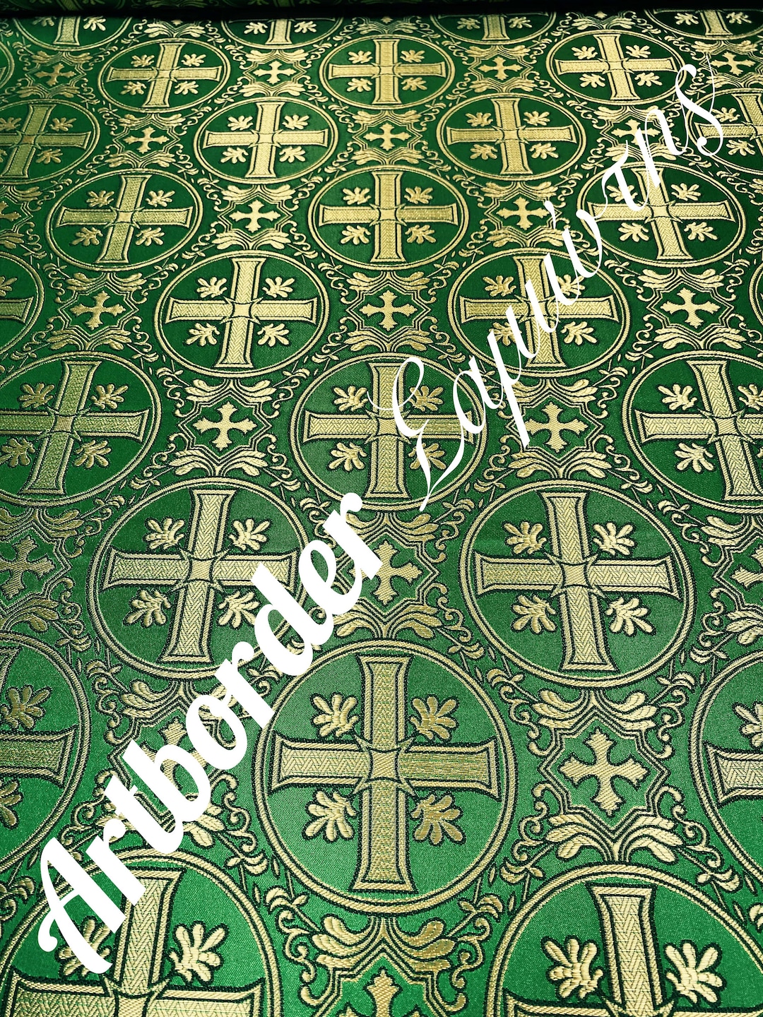 Simple Metallized Brocade 180cm. With Crosses Pattern/ Simple Fabric ...
