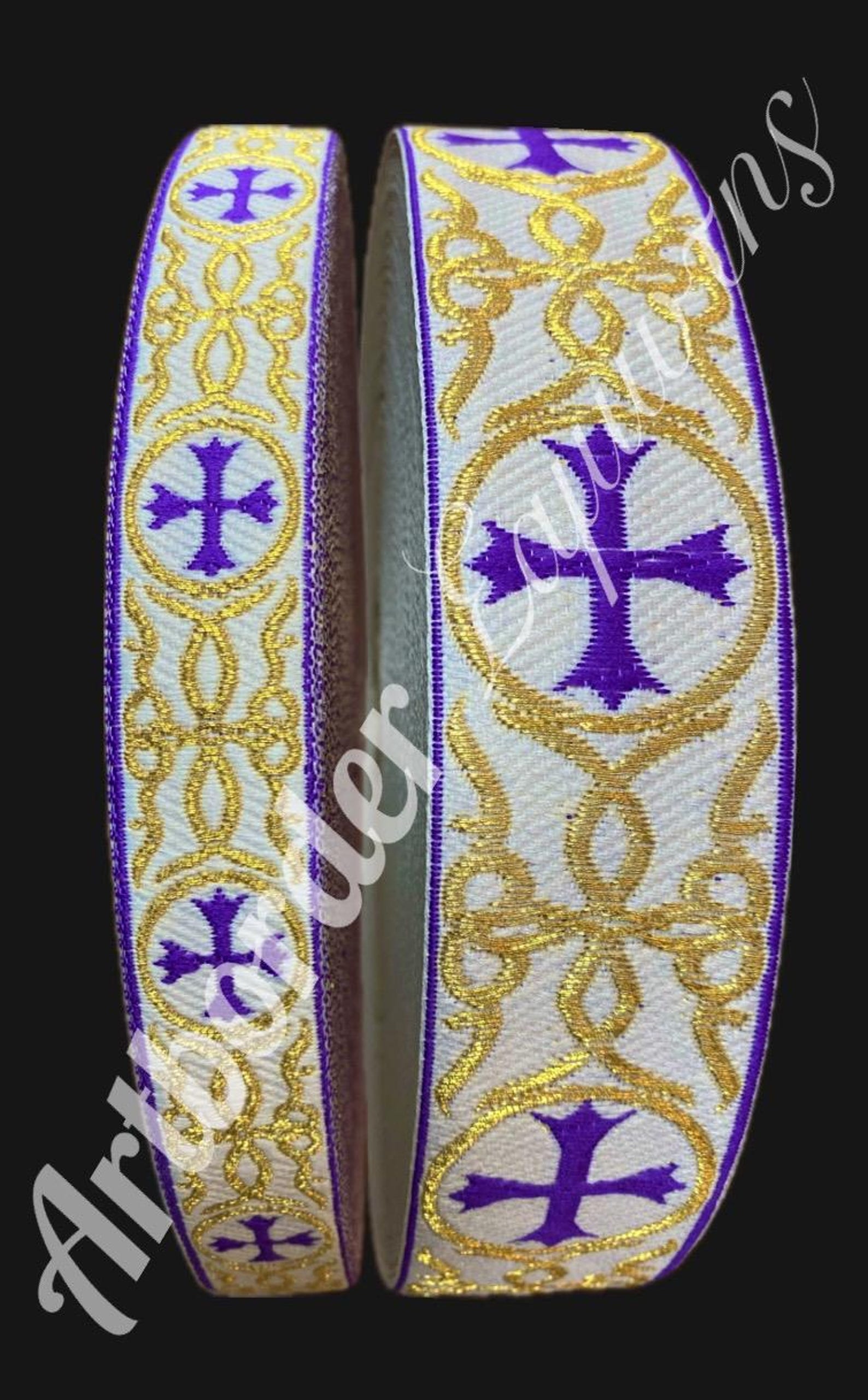 Greek Metallic Galloon , Church Liturgical Galloon , Jacquard Ribbon ...
