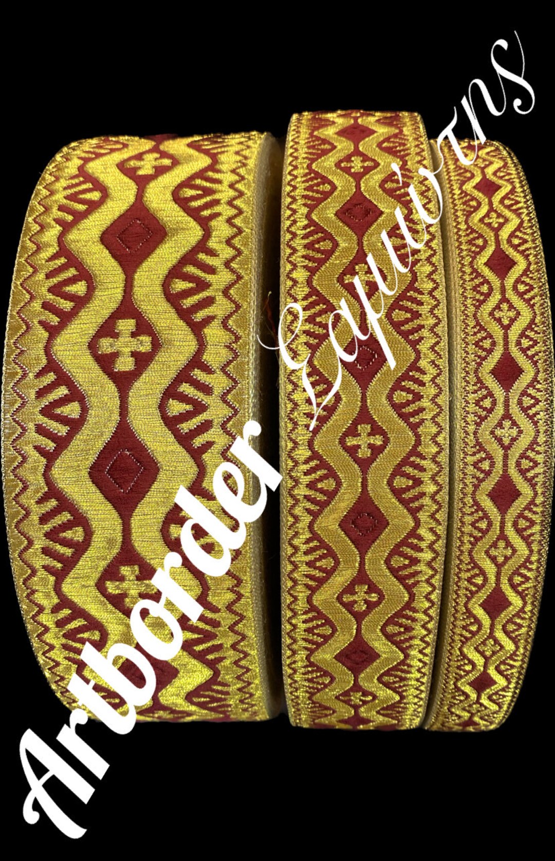 Greek Metallic Galloon , Church Liturgical Galloon , Jacquard Ribbon ...