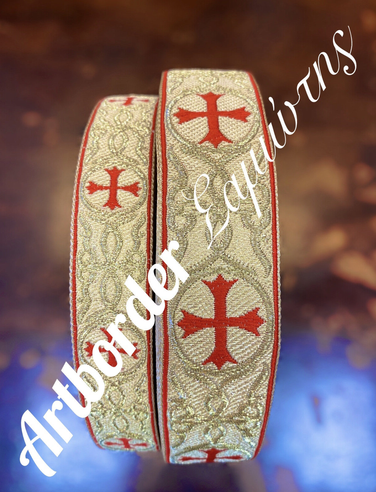 Greek Metallic Galloon , Church Liturgical Galloon , Jacquard Ribbon ...