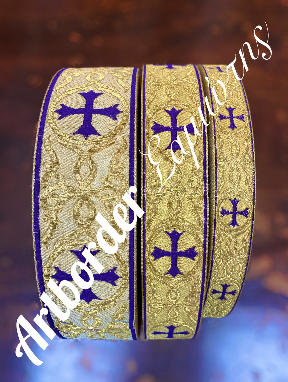 Greek Metallic Galloon , Church Liturgical Galloon , Jacquard Ribbon ...
