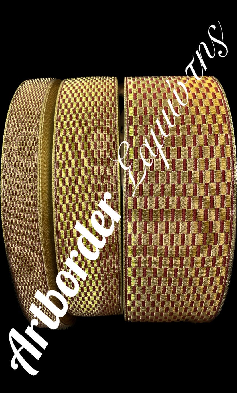 Net Design Gold Metallic Galloon , Church Liturgical Galloon , Jacquard ...