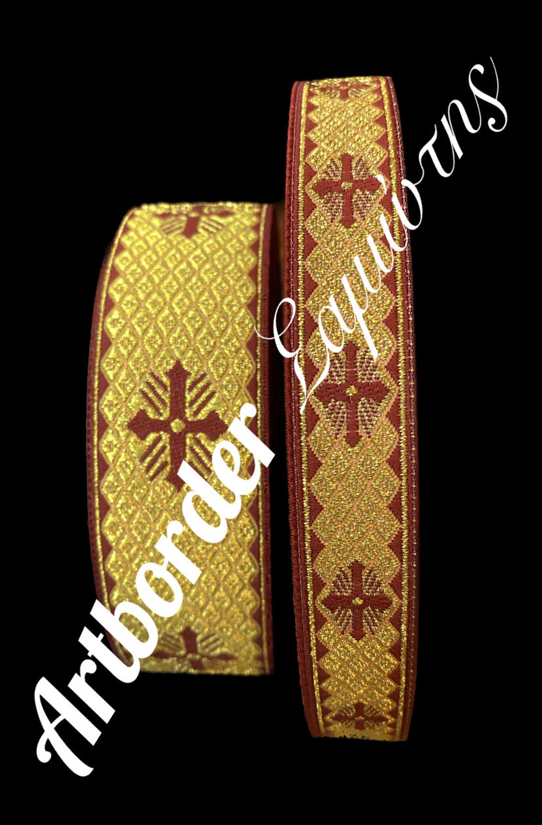 Greek Metallic Galloon , Church Liturgical Galloon , Jacquard Ribbon ...
