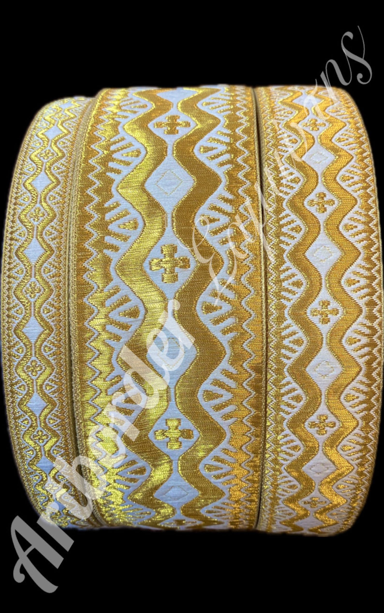 Greek Metallic Galloon , Church Liturgical Galloon , Jacquard Ribbon ...