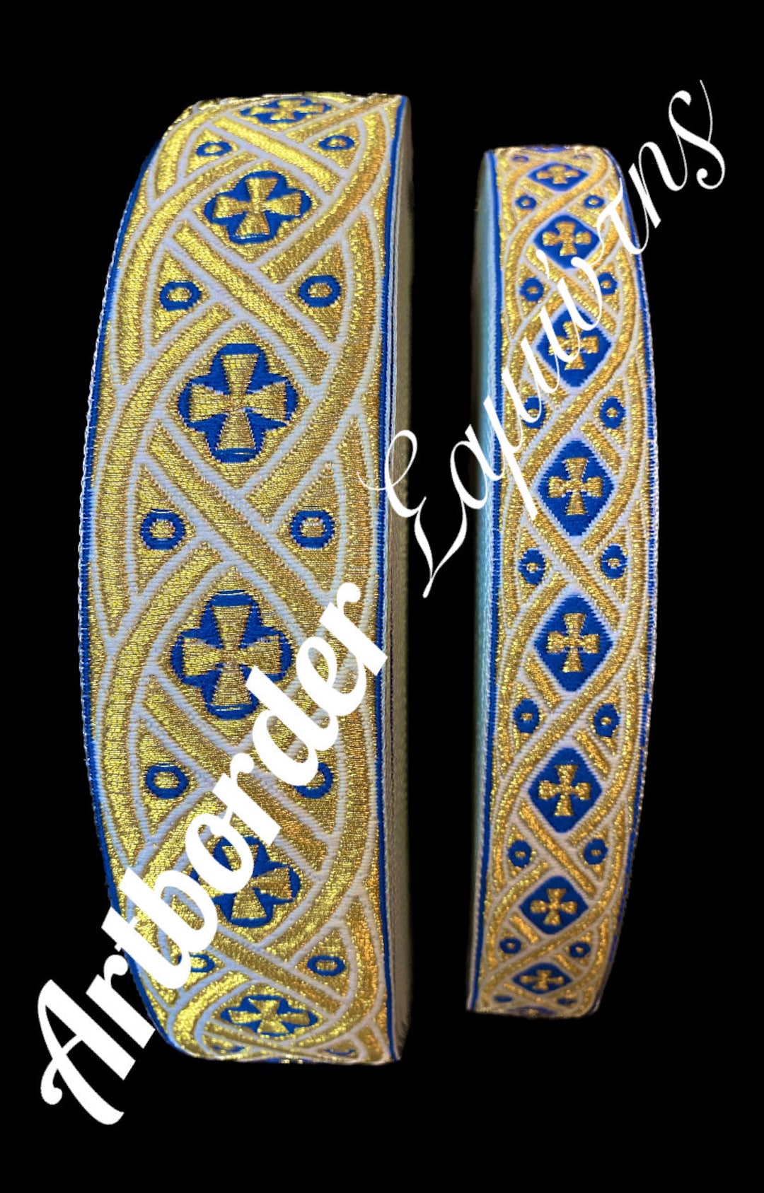 Greek Metallic Galloon With Crosses Pattern, Church Liturgical Galloon ...