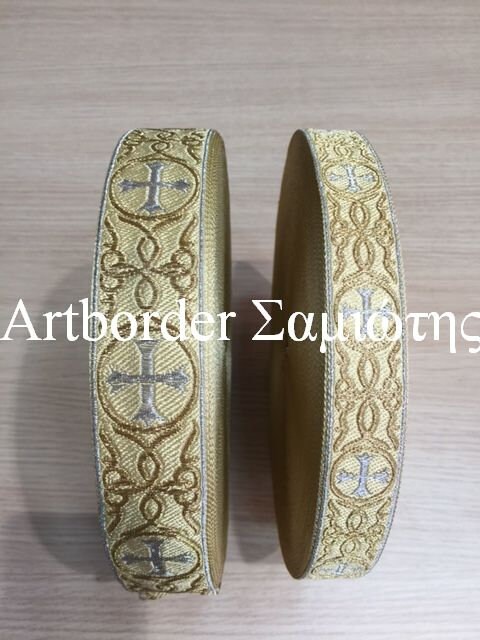 Greek Metallic Galloon , Church Liturgical Galloon , Jacquard Ribbon ...