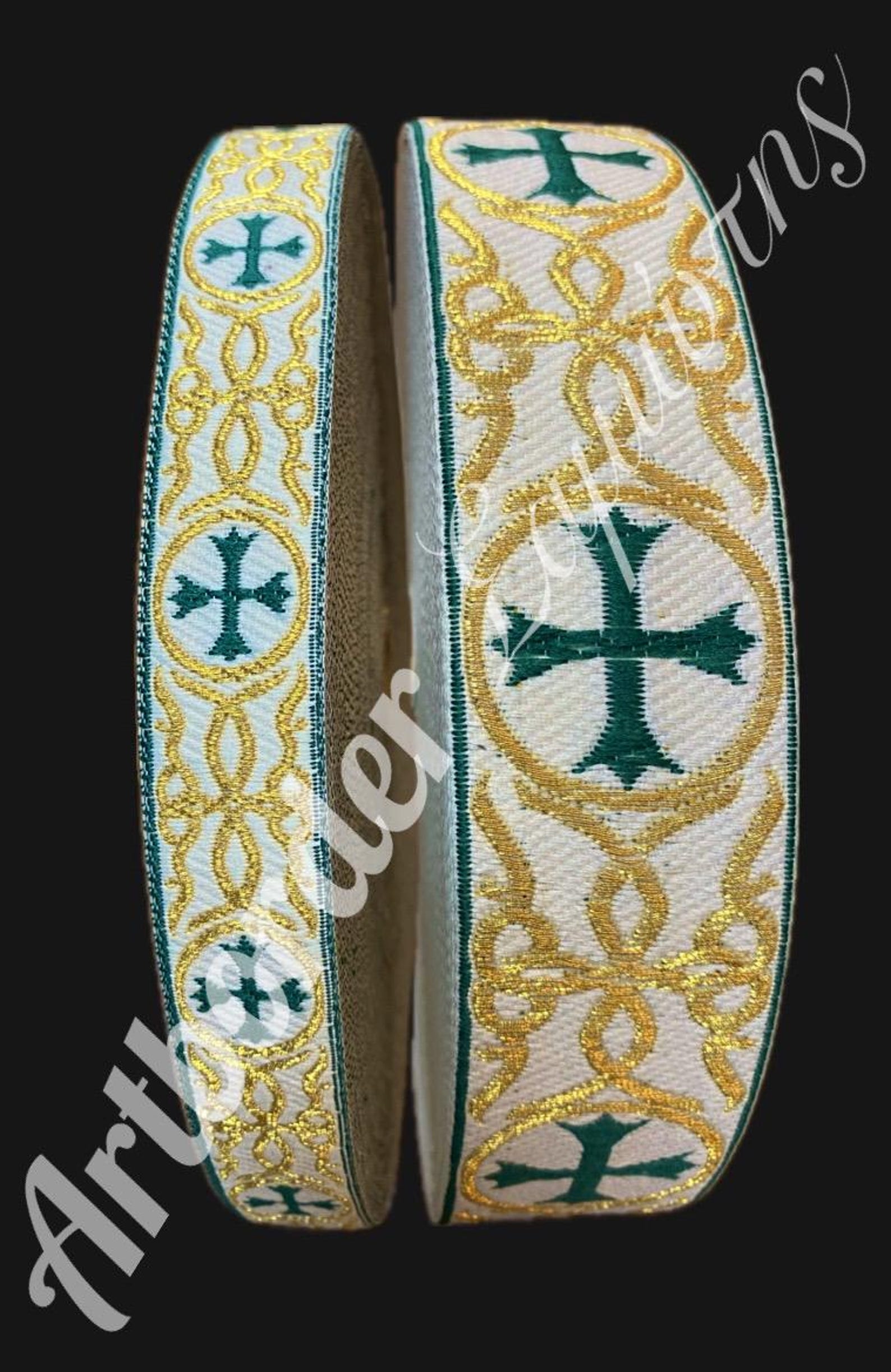 Greek Metallic Galloon , Church Liturgical Galloon , Jacquard Ribbon ...