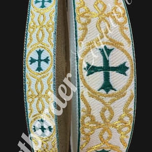 Greek Metallic Galloon , Church Liturgical Galloon , Jacquard Ribbon ...