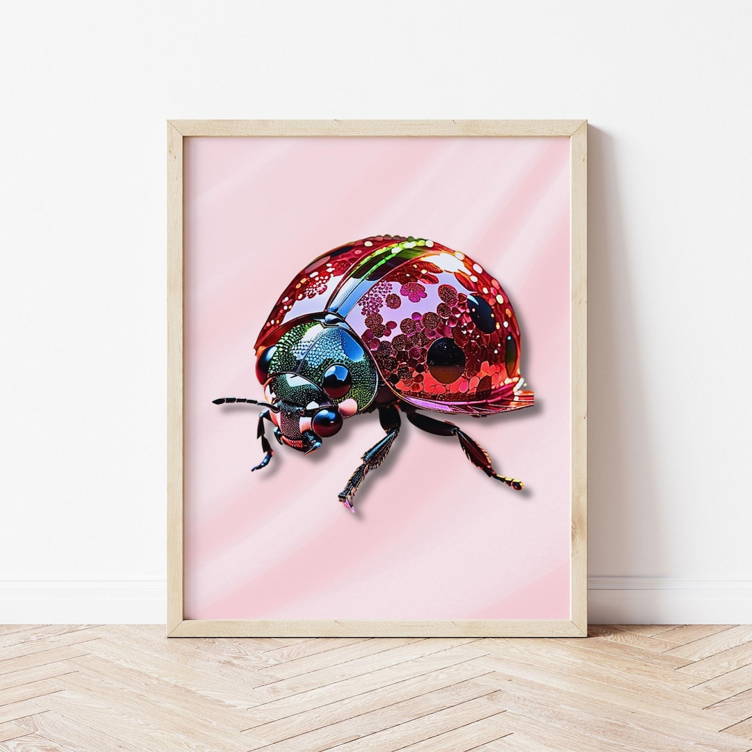 Red Ladybug Print: Nature Inspired Insect Wall Art (digital Download ...