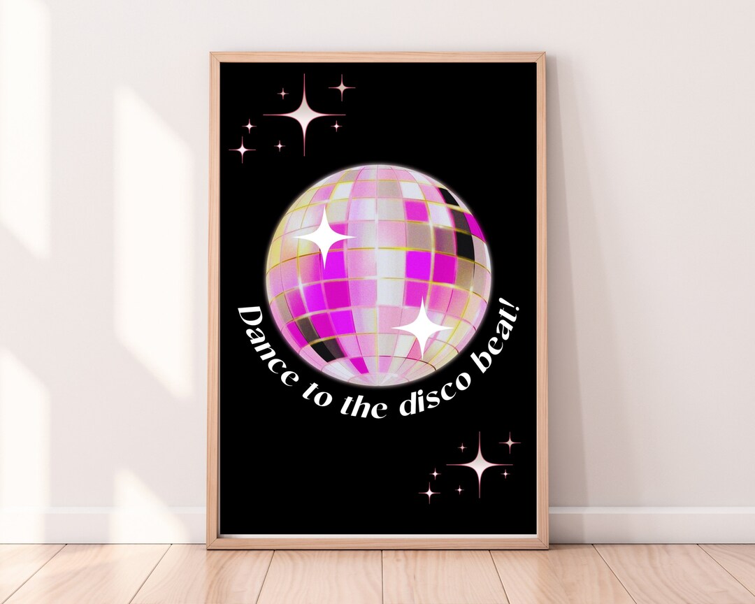 Pink Disco Ball Print, Retro Dorm Decor (digital Download) - Etsy