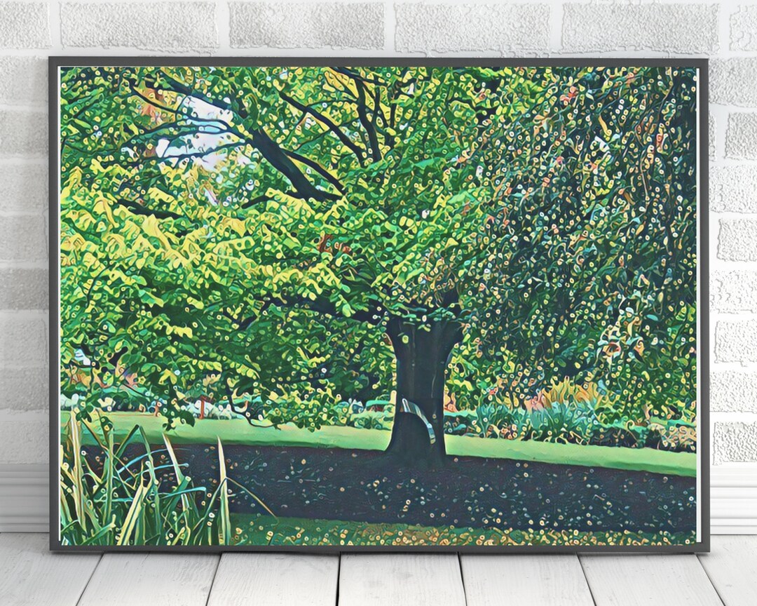 Spring Nature Painting, Tree Wall Art, Living Room Print, Printable ...