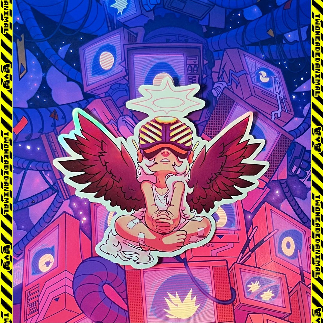 VR Angel Holographic Sticker - Etsy