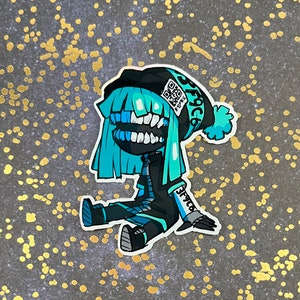Teefa the Tooth Girl Weirdcore Holographic Sticker - Etsy