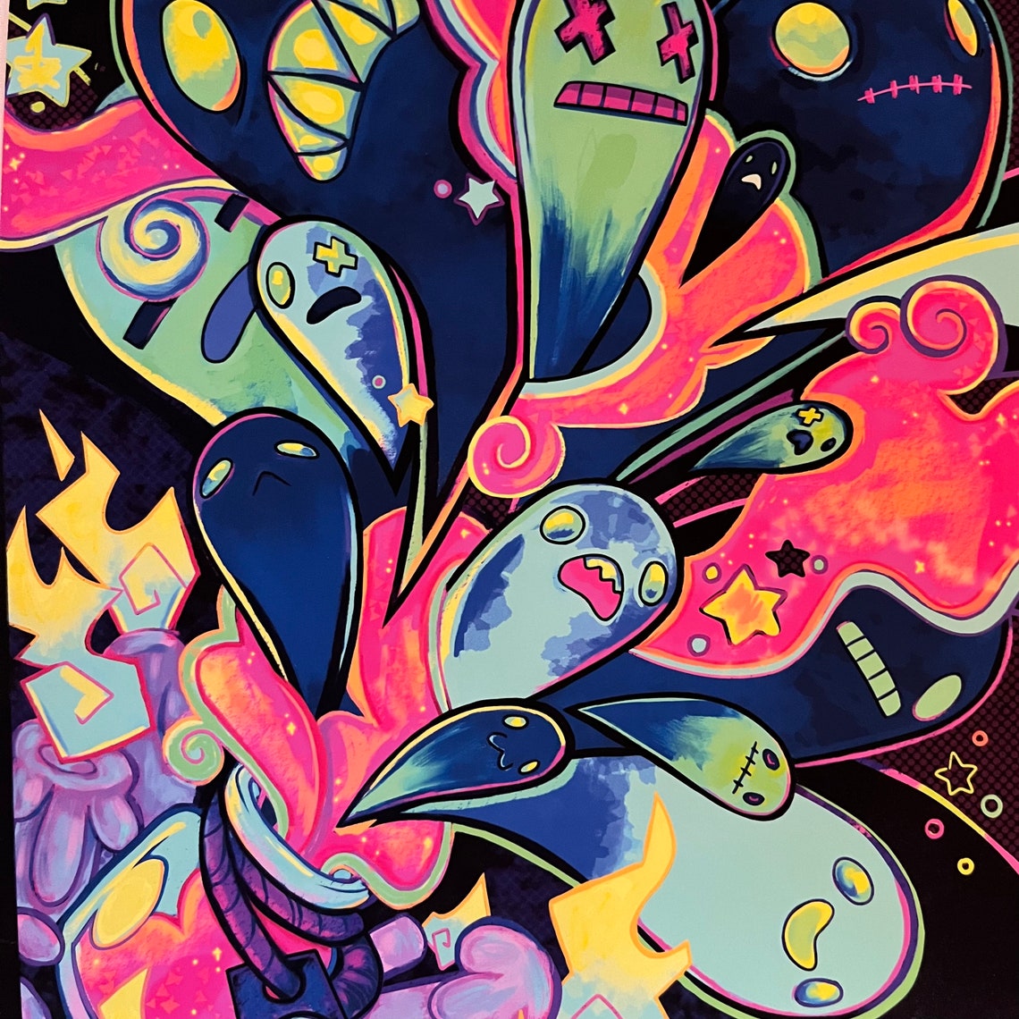 Ghost Potion Escape Print UV Blacklight Colors - Etsy
