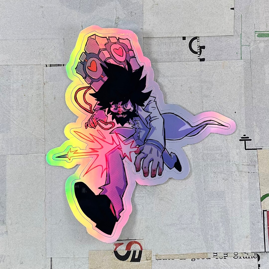 Doug Rattmann Running Portal 2 Easy Peel Holographic Stickers - Etsy