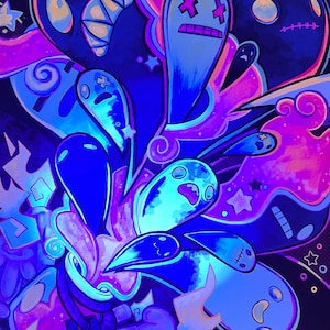 Ghost Potion Escape Print UV Blacklight Colors - Etsy