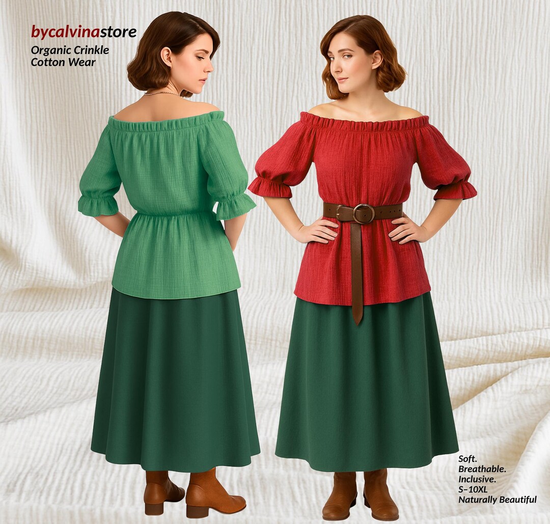 Bycalvinastore Elora Off-shoulder Blouse – Organic Crinkle Cotton ...