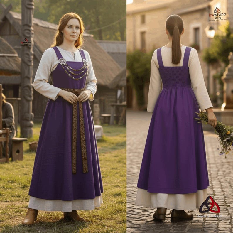 FIONA Viking Wool Apron Dress — Medieval Viking Norse Hangerock ...
