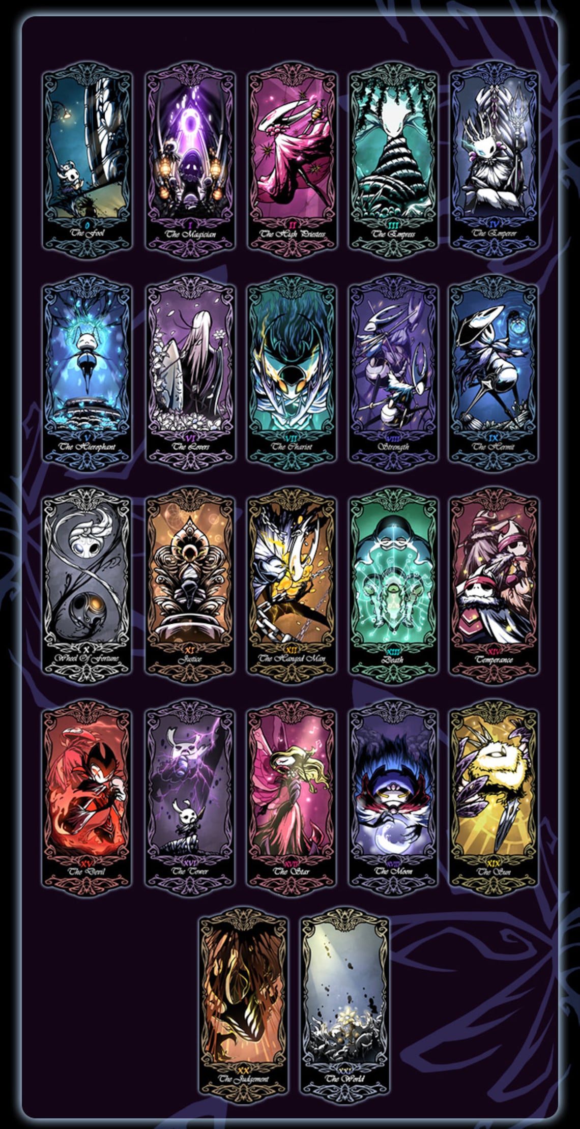 Hollow Knight Tarot Cards 78 Cards Edition Fan Made Tarot - Etsy