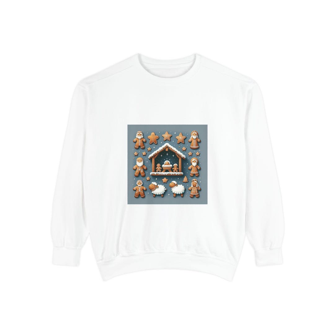 Gingerbread Jesus Nativity Scene Sweatshirt, Holiday Xmas Winter ...