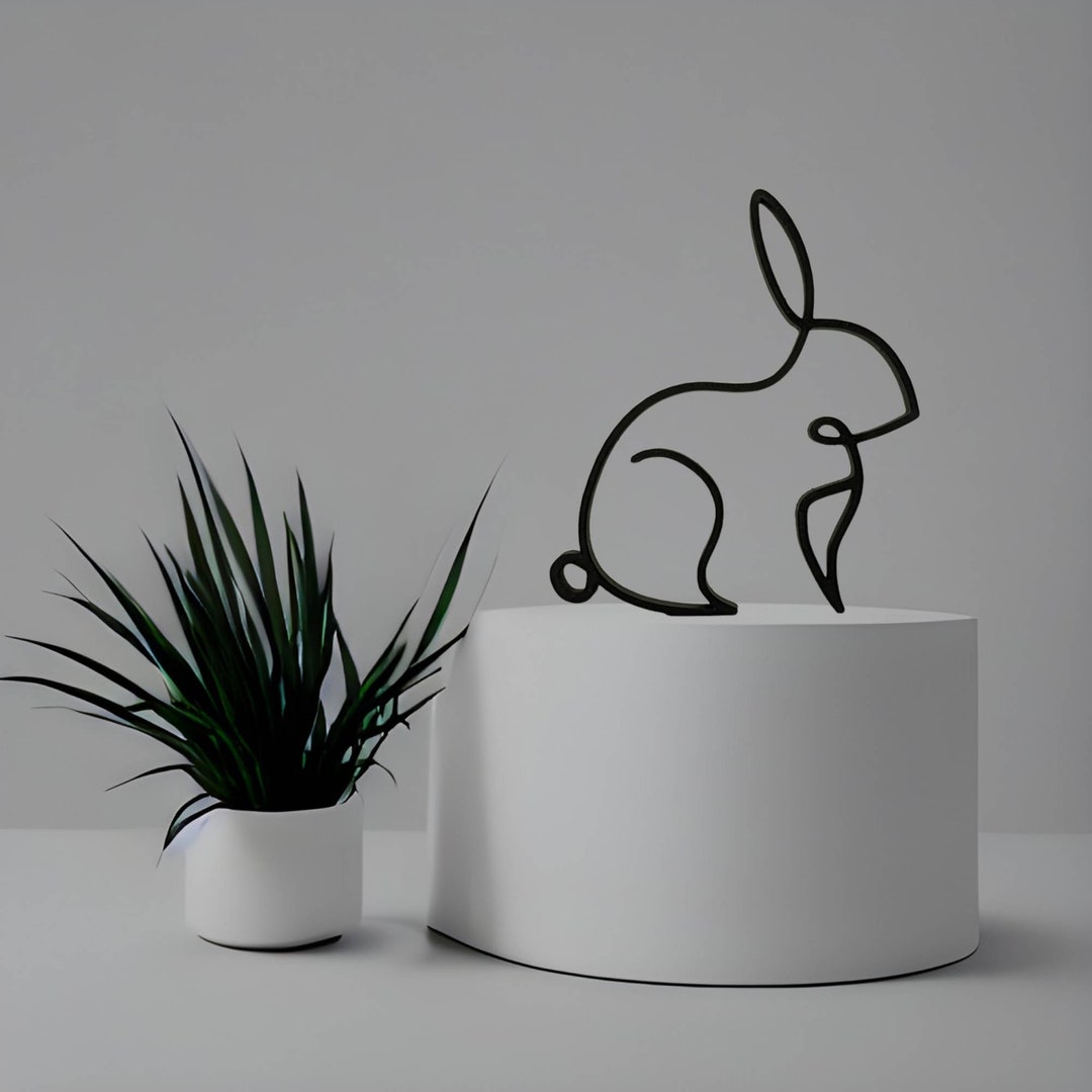 Rabbit, Minimalist Home Decor, Animal Gift Idea, Home Office Sculpture ...