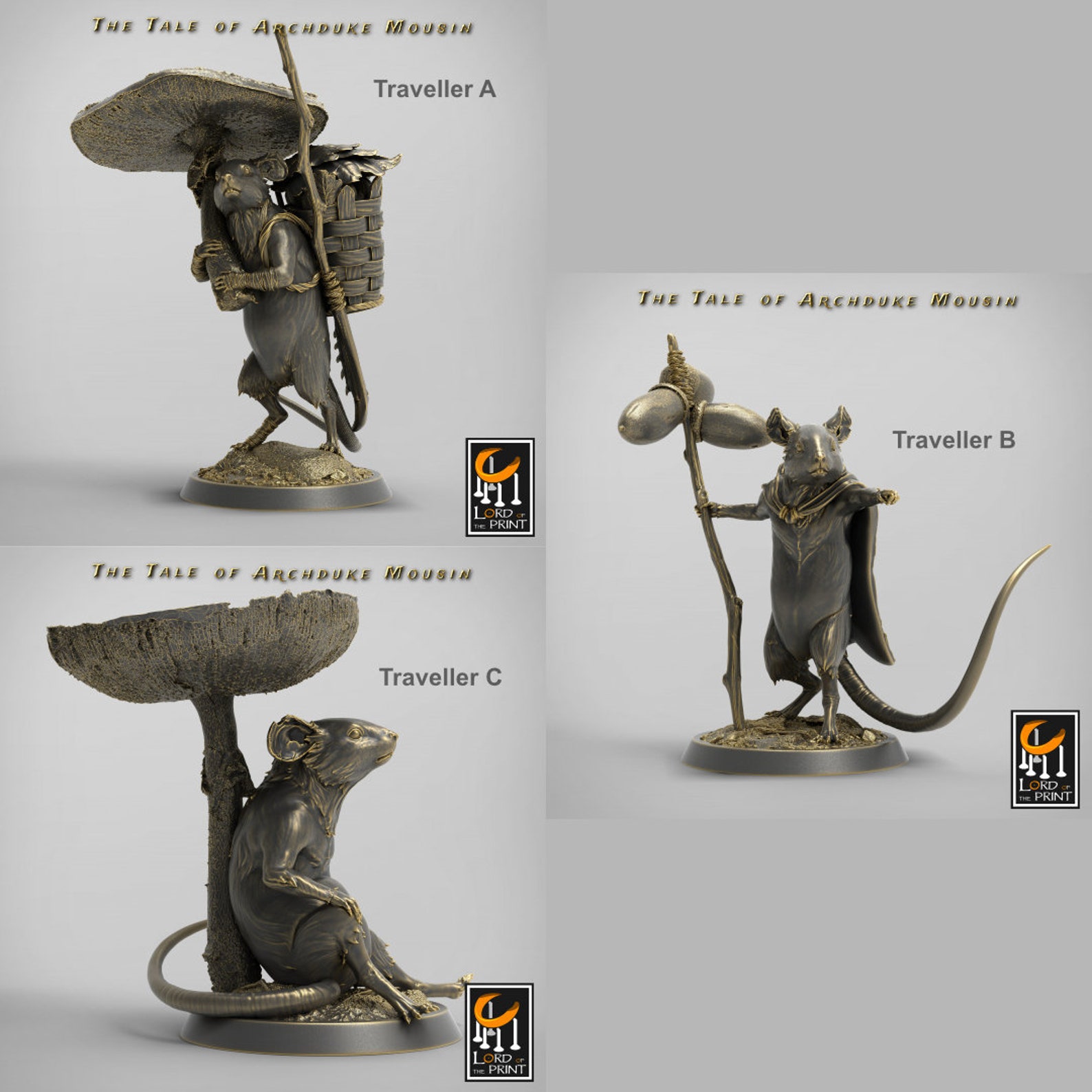 Mouse Characters RPG Miniature for Dungeons and - Etsy