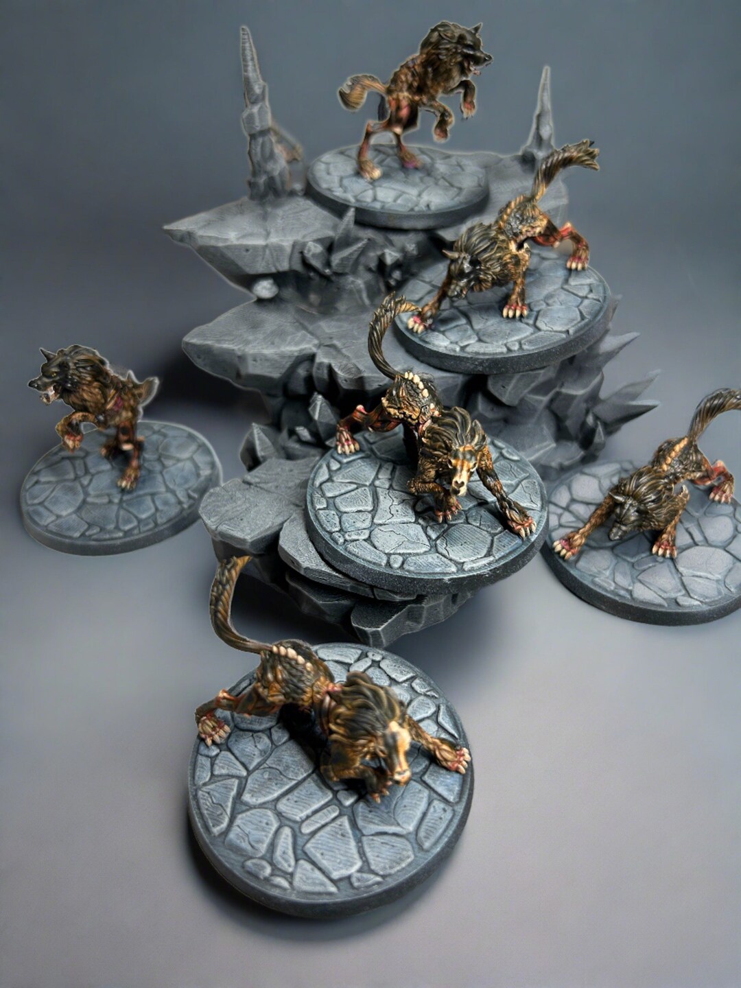 Midnight Wolves RPG Miniature for Dungeons and Dragonspathfindertabletop Wargaming Wolf ...