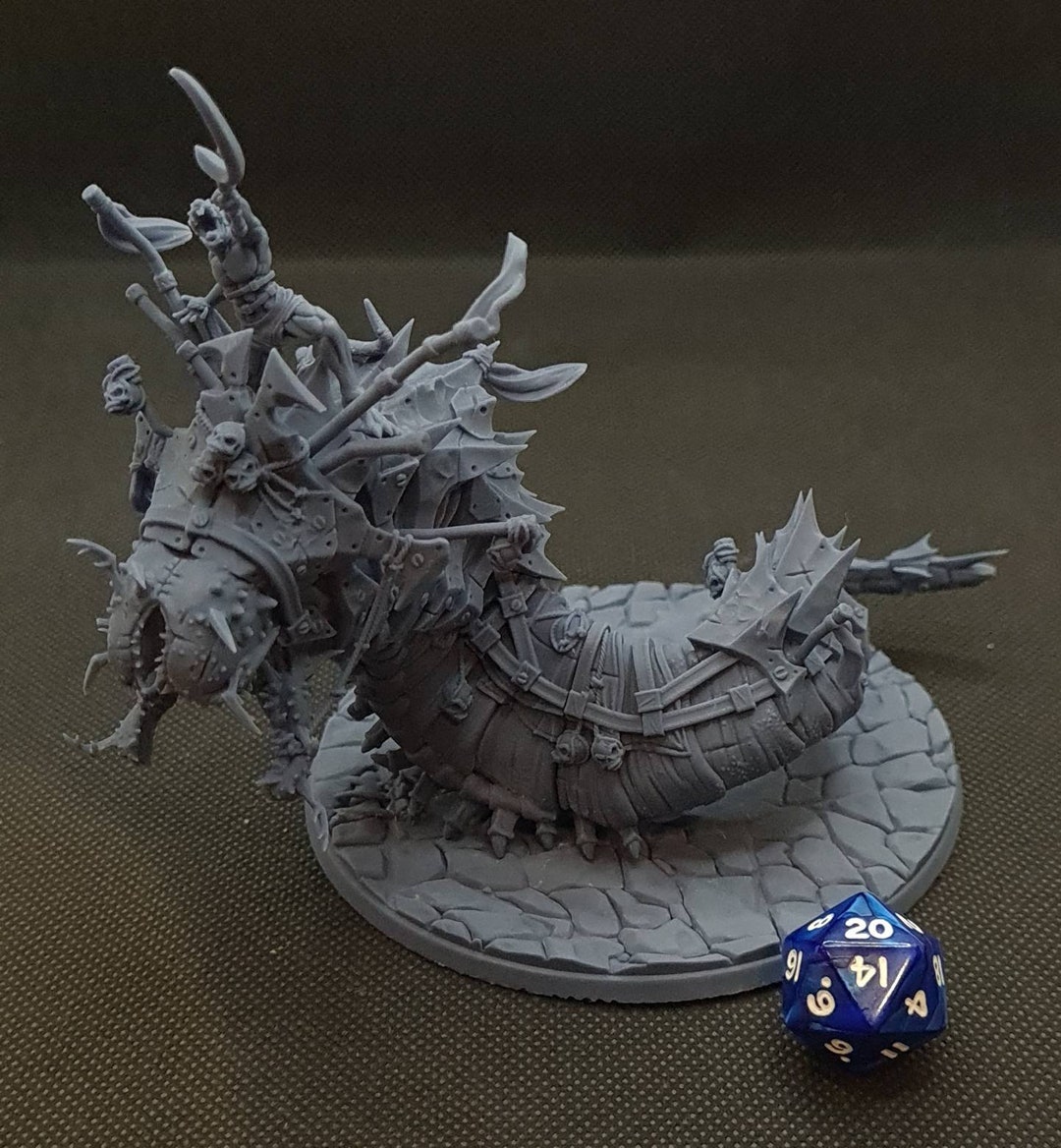 Ravager Wurm and Rider | RPG Miniature for Dungeons and Dragons ...