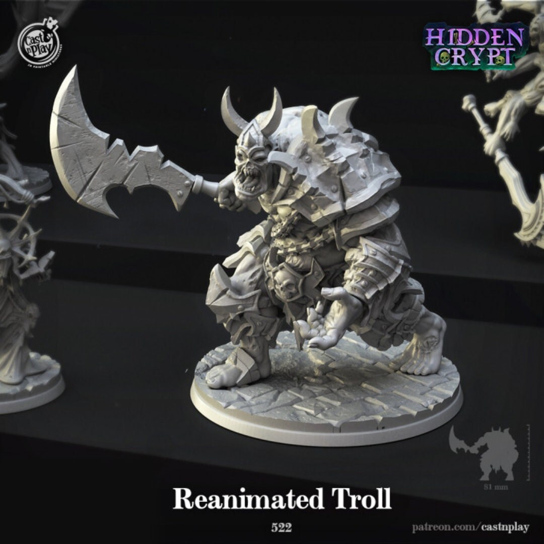 Reanimated Troll | RPG Miniature for Dungeons and Dragons|pathfinder ...