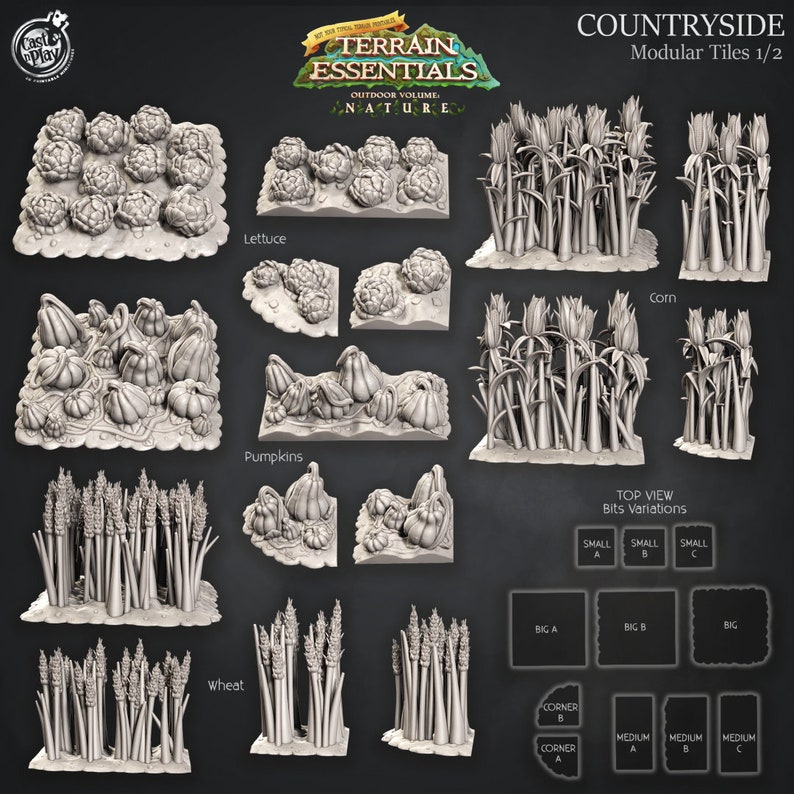 Countryside Modular Tiles RPG Miniature for Dungeons and - Etsy