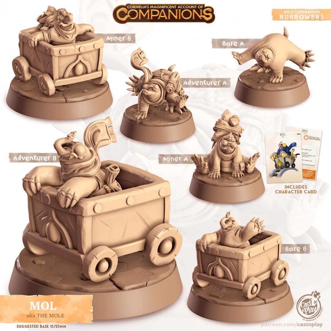 Mole Companion RPG Miniature for Dungeons and Dragonspathfindertabletop ...