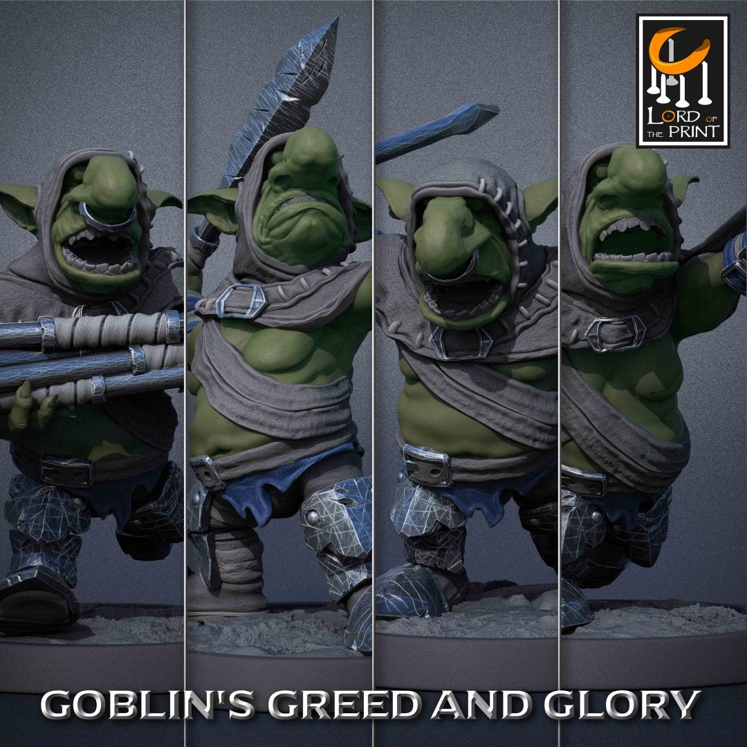 Goblin Lancers RPG Miniature for Dungeons and Dragonspathfindertabletop ...
