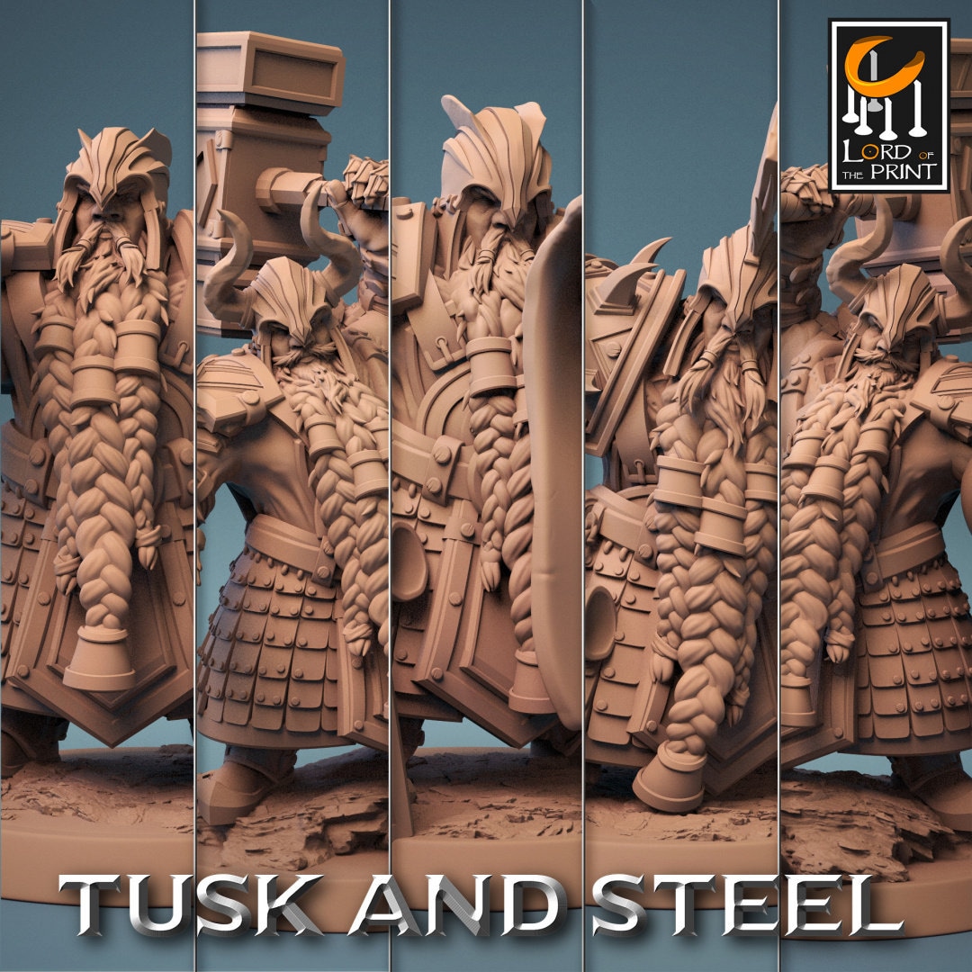 Dwarf Hammer Warriors RPG Miniature for Dungeons and ...