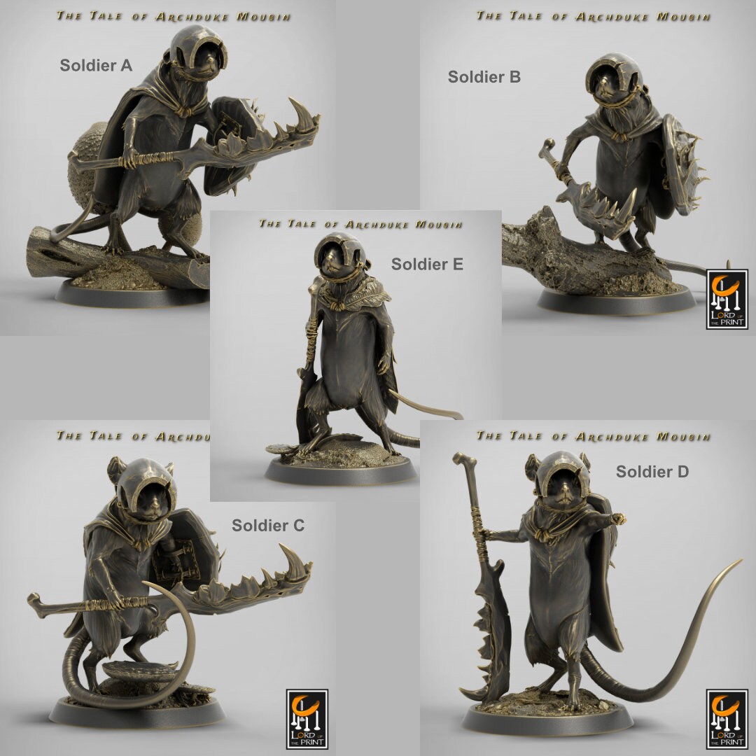 Mouse Characters RPG Miniature for Dungeons and ...