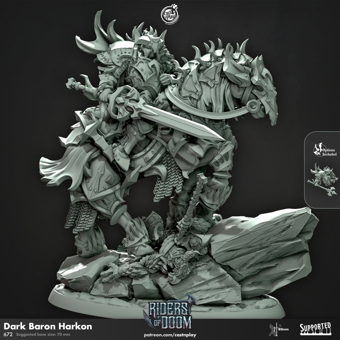 Dark Baron Harkon RPG Miniature for Dungeons and ...