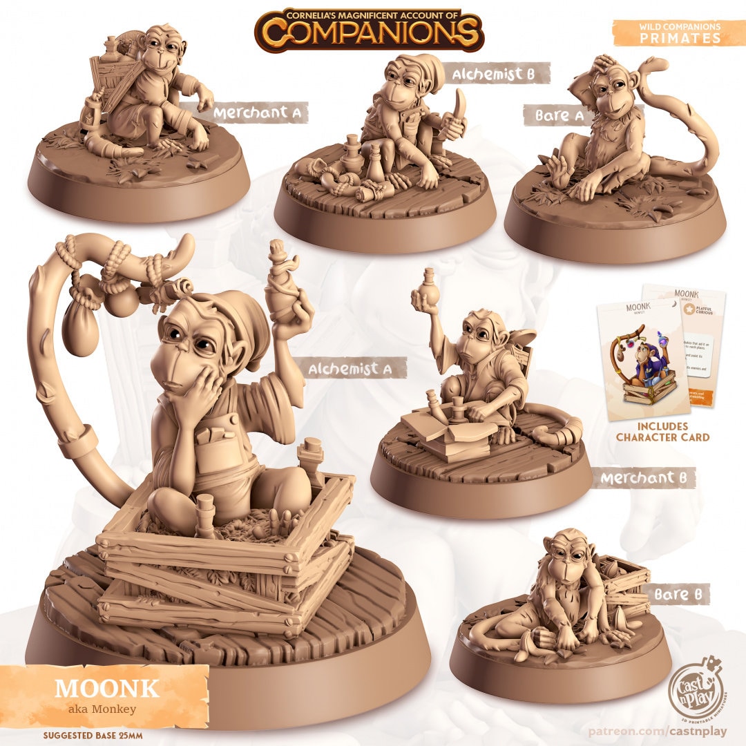 Monkey Companion | RPG Miniature for Dungeons and Dragons|pathfinder ...