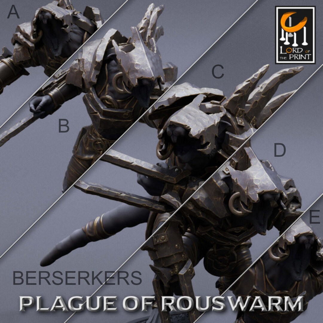 Rat Berserkers RPG Miniature for Dungeons and Dragonspathfindertabletop ...