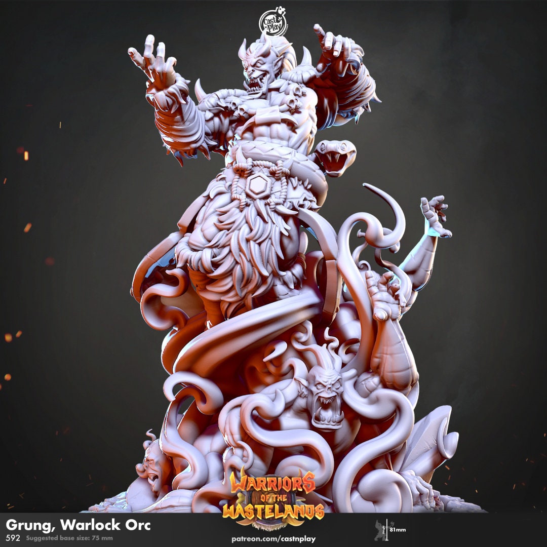 Grung, Warlock Orc RPG Miniature for Dungeons and ...