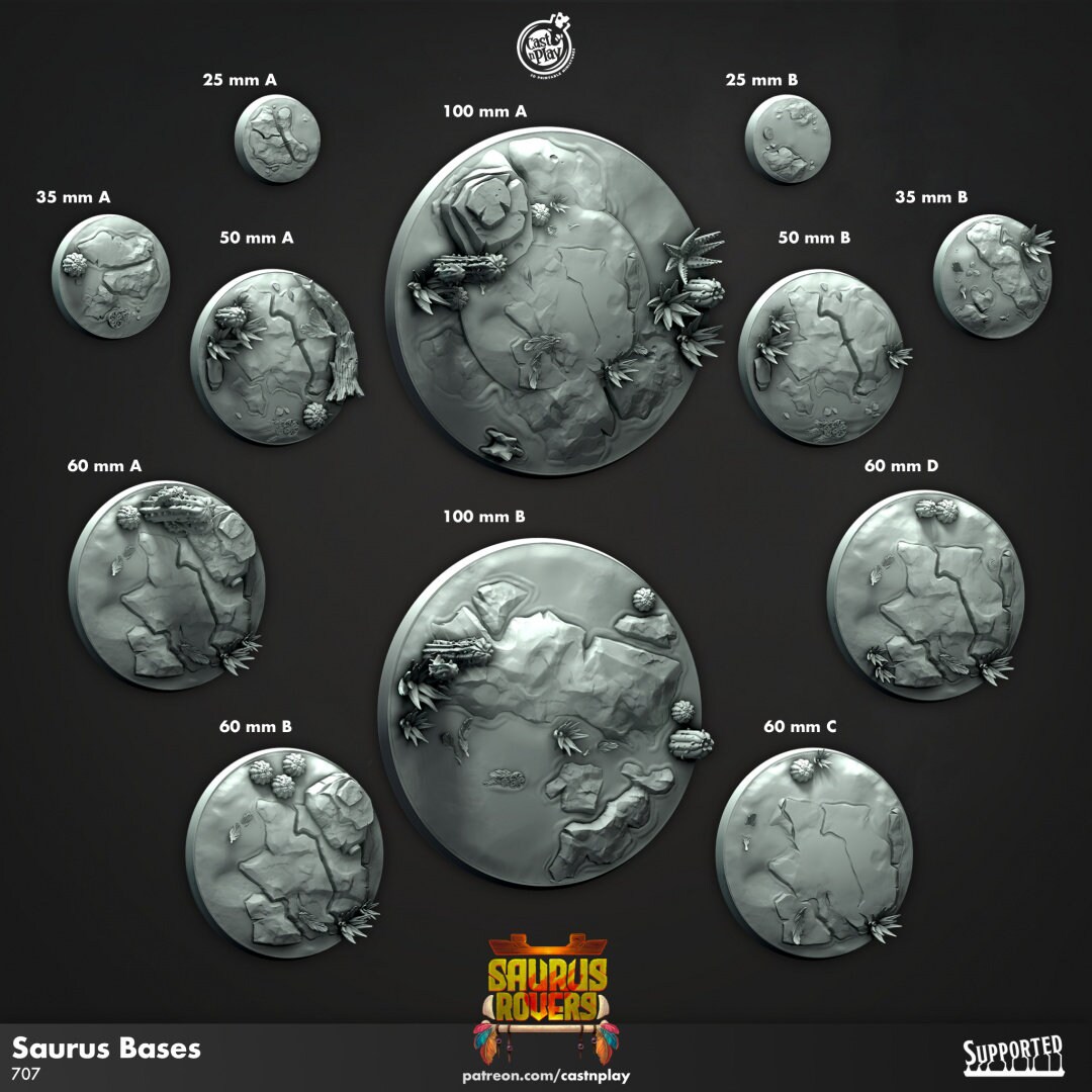 Saurian Bases | Custom Miniature Bases for Dungeons and Dragons ...
