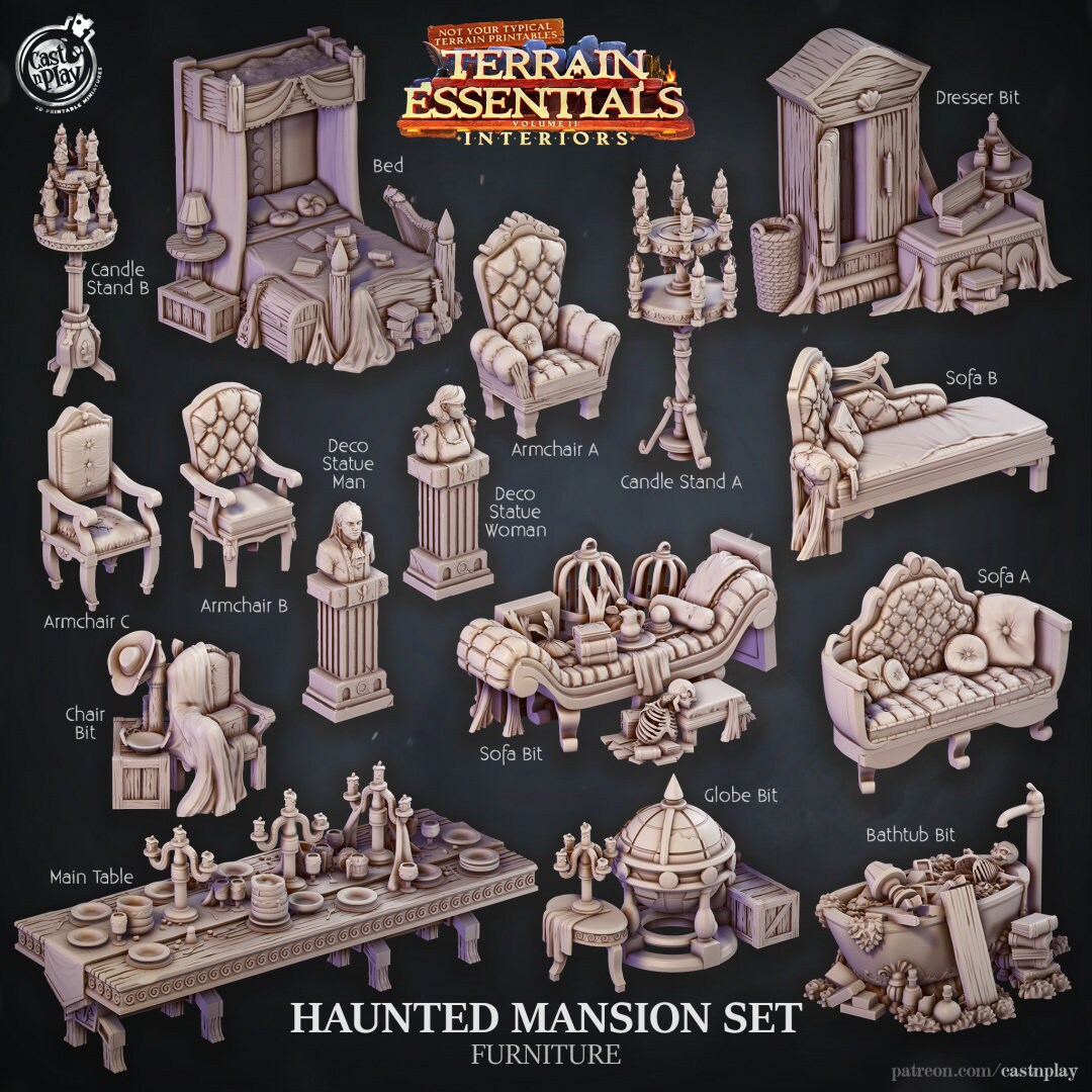 Haunted Mansion Furniture | RPG Miniature for Dungeons and Dragons ...
