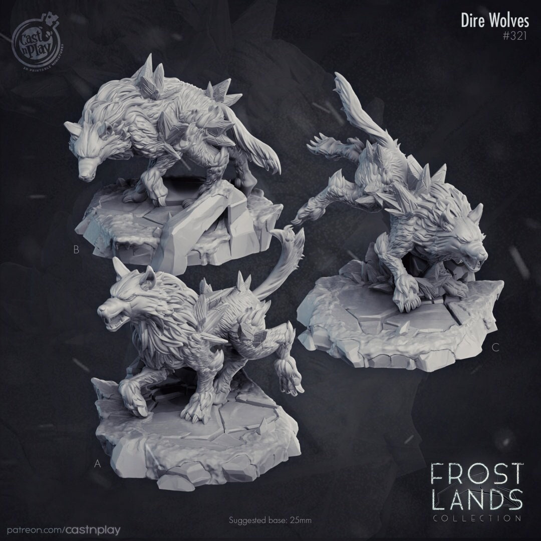 Dire Wolves | RPG Miniature for Dungeons and Dragons|pathfinder ...